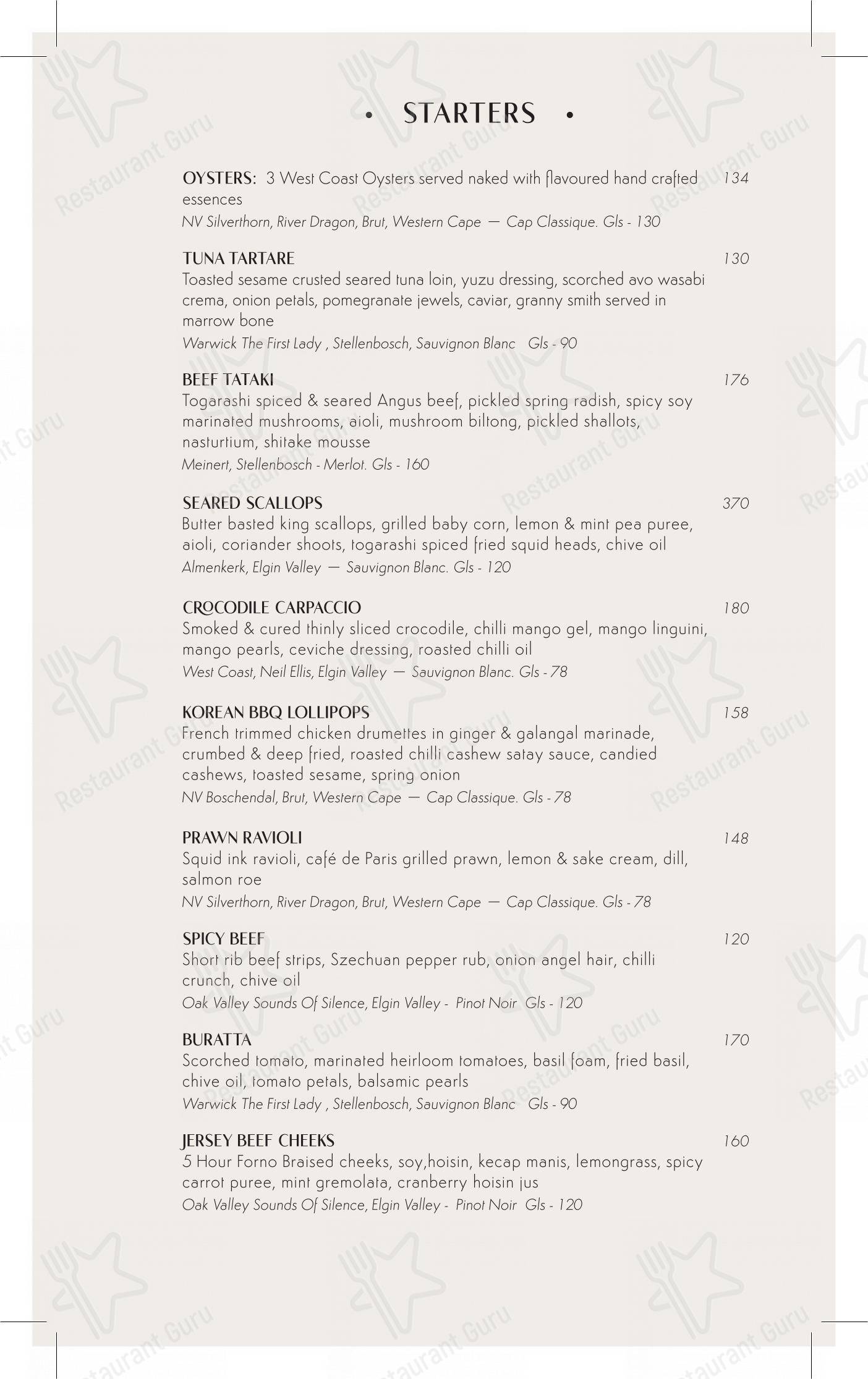 Menu at Mabu Restaurant, Midrand, Waterfall Wilds