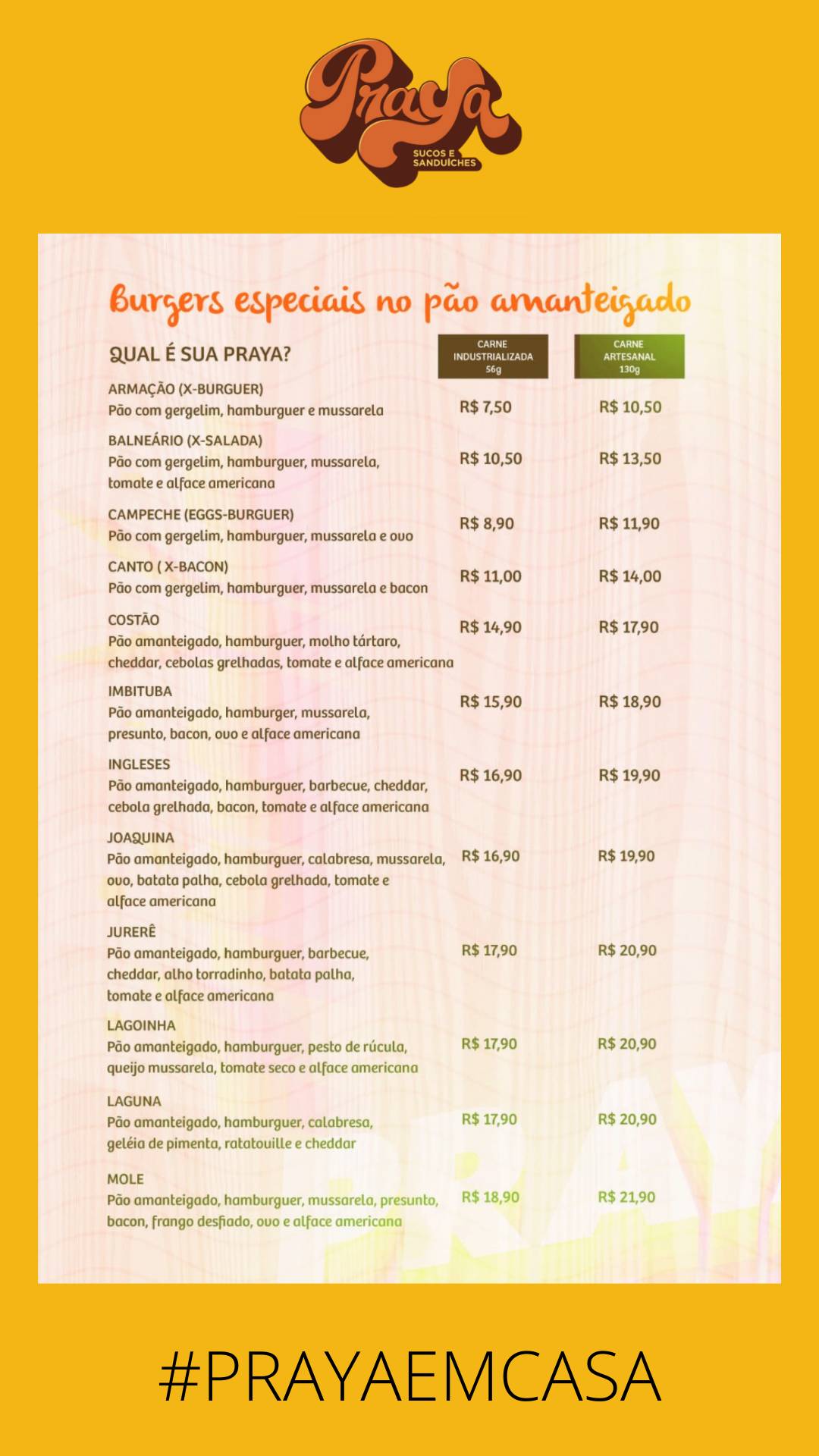Menu em Praya - Sucos & Sanduíches pub & Bar, Macaé