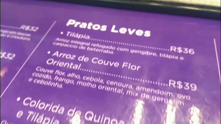 Menu at Oliva restaurant, Maceió