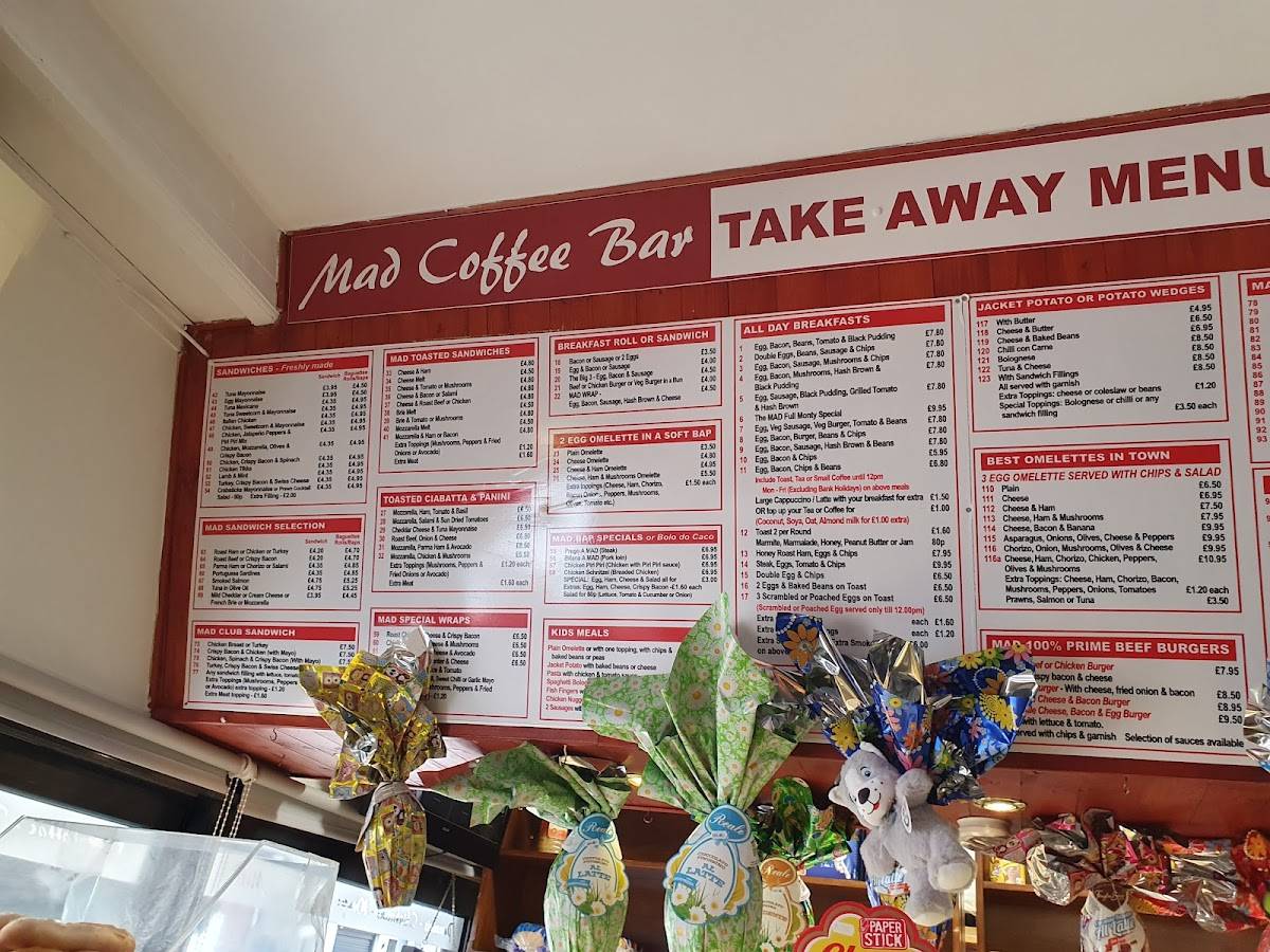 Menu at Mad Coffee Bar, Sutton