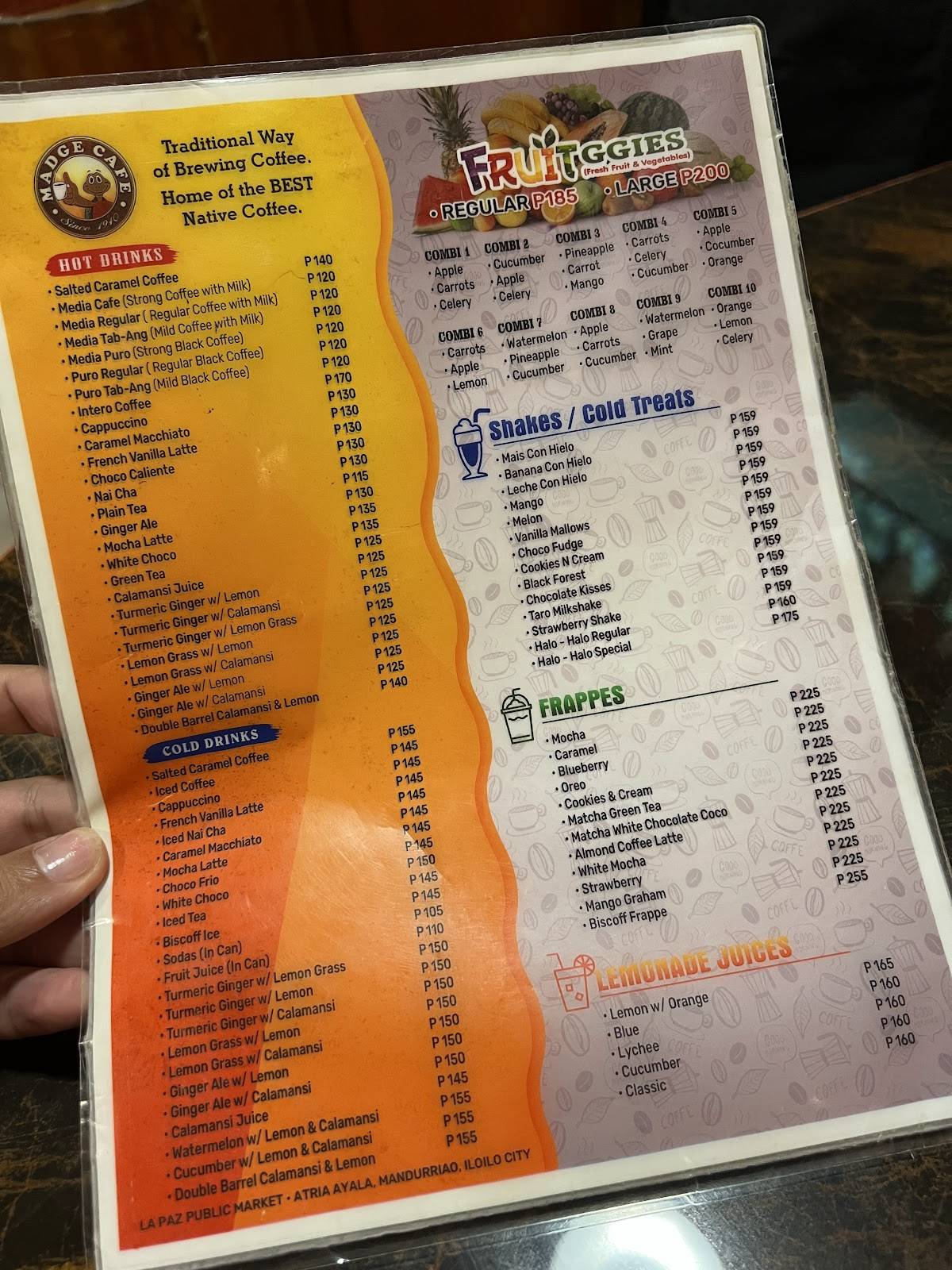 Menu at Madge Cafe, Iloilo City, Shops at Atria