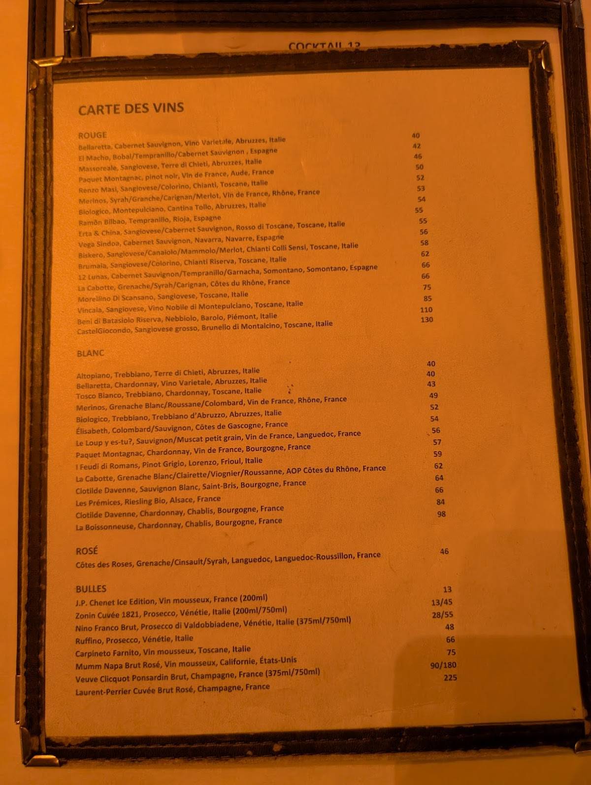 Menu au Magia restaurant et garde-manger, Longueuil