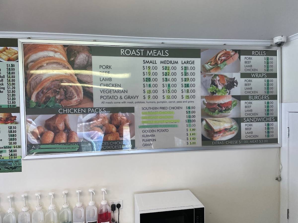 Menu at Magic Tasty Takeaways restaurant, Waipu
