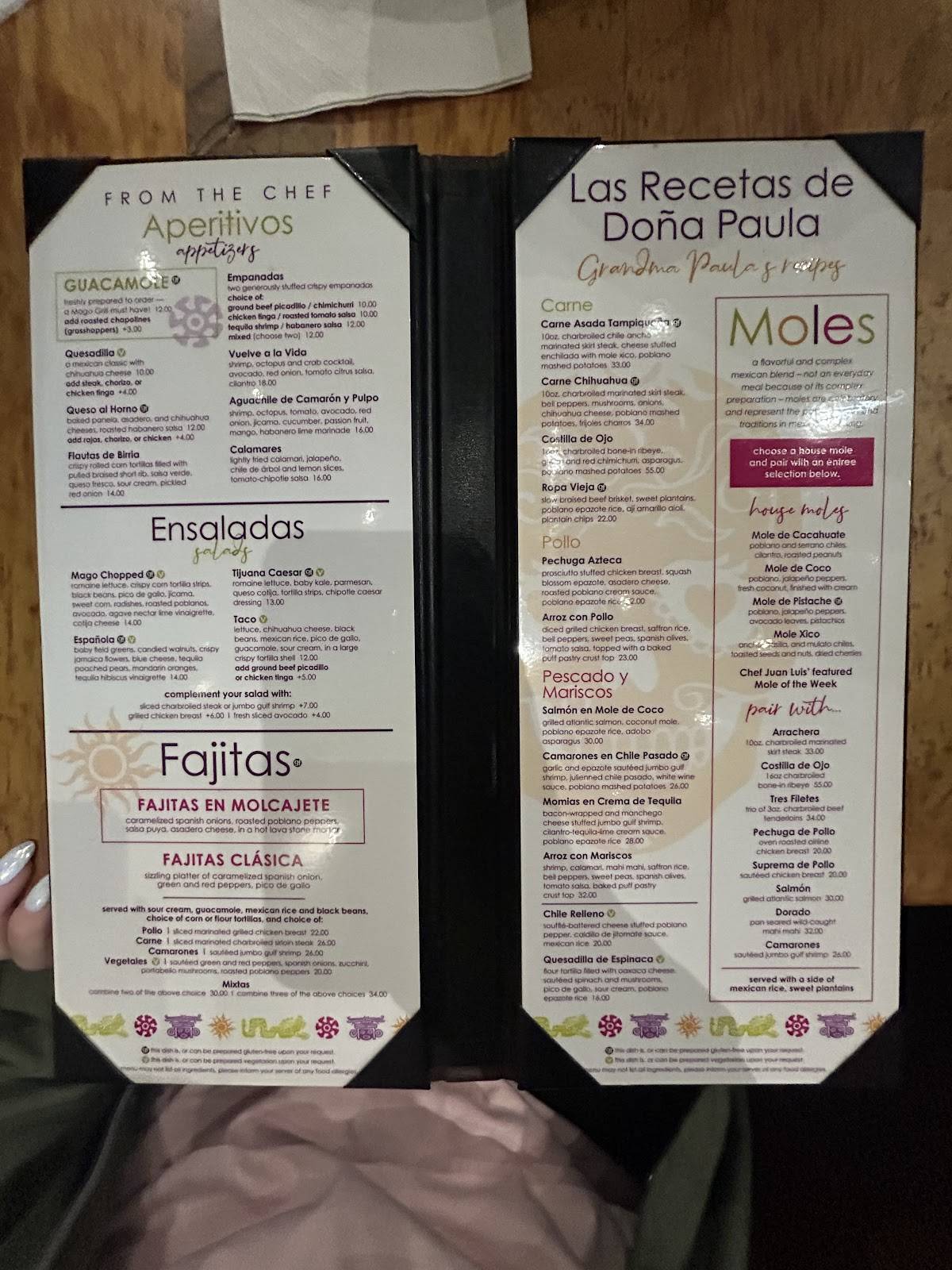 Menu at Mago Grill & Cantina pub & bar, Bolingbrook, 641 E Boughton Rd