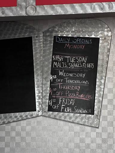 Menu at Maid-Rite restaurant, Waterloo, University Ave