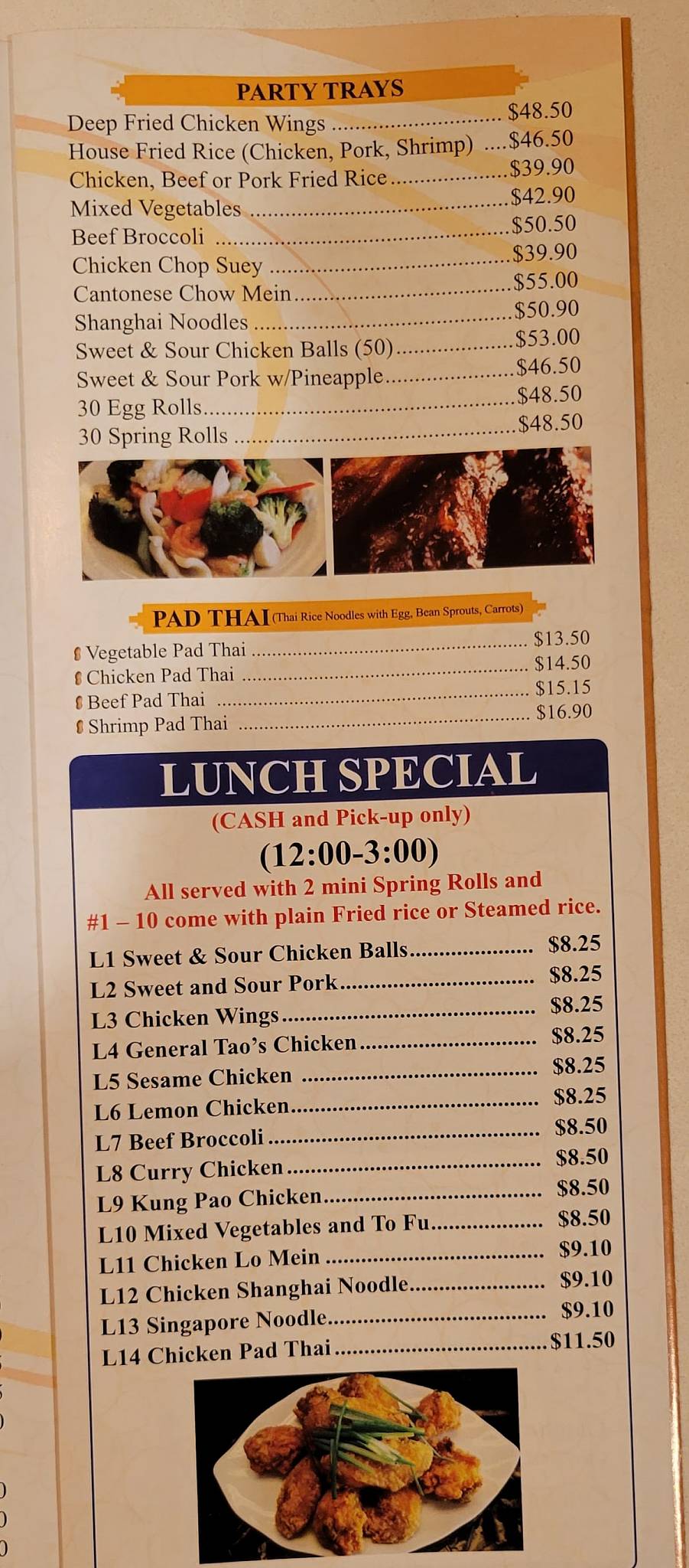 Menu at Main Garden Chinese Restaurant, Newmarket, 350 Davis Dr