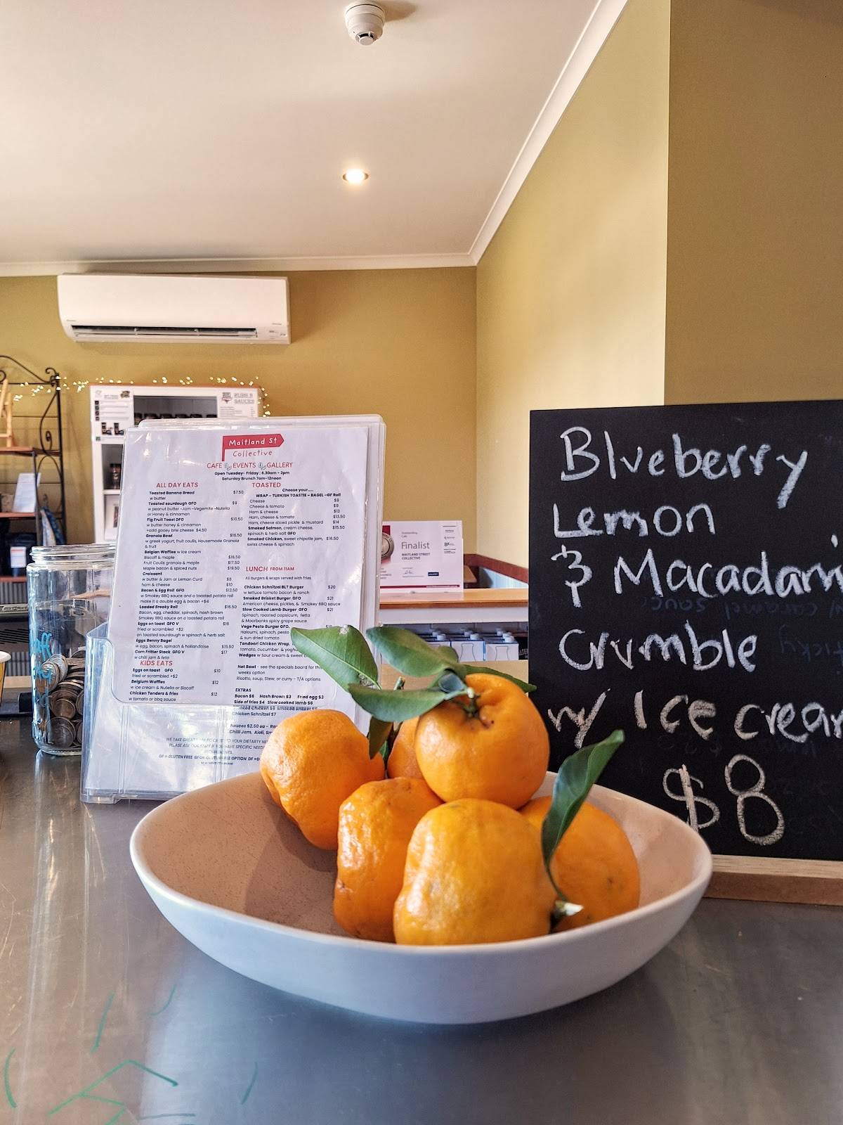 Menu at Maitland Street Collective cafe, Branxton