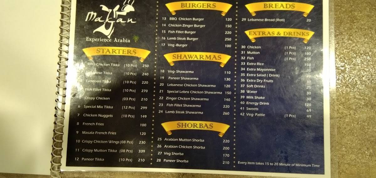 Menu at Makan Restaurant, Hyderabad, Clubhouse/restaurant
