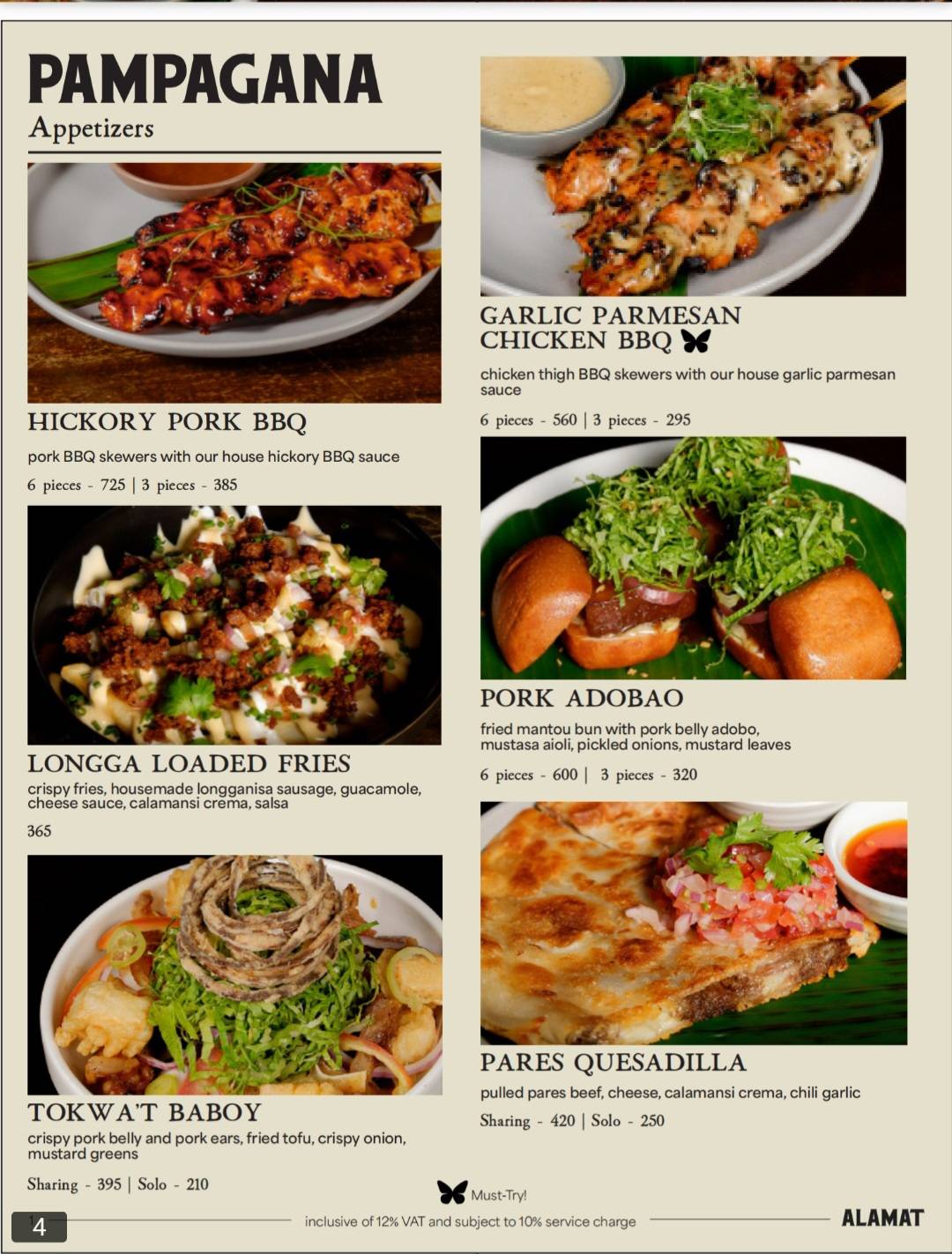 Menu at Alamat Filipino Cuisine restaurant, Makati