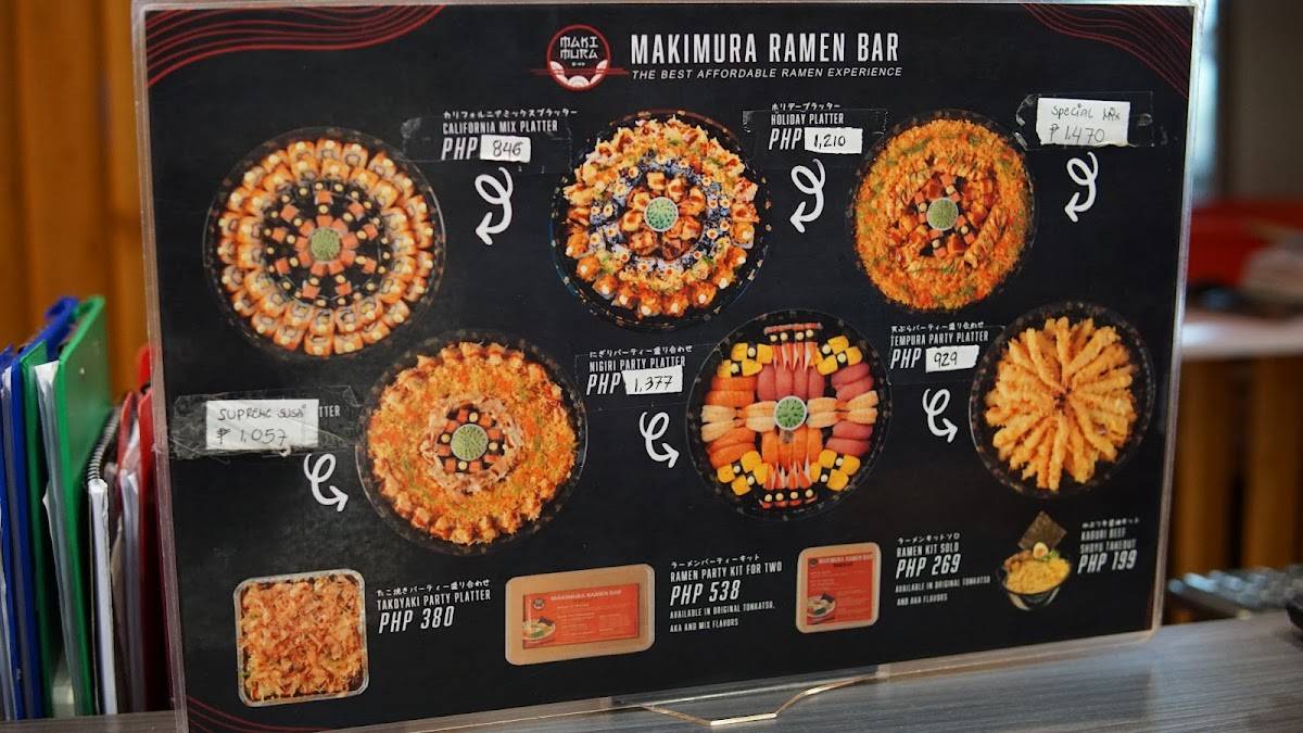 Menu at Makimura Ramen Bar - SM City Clark, Angeles