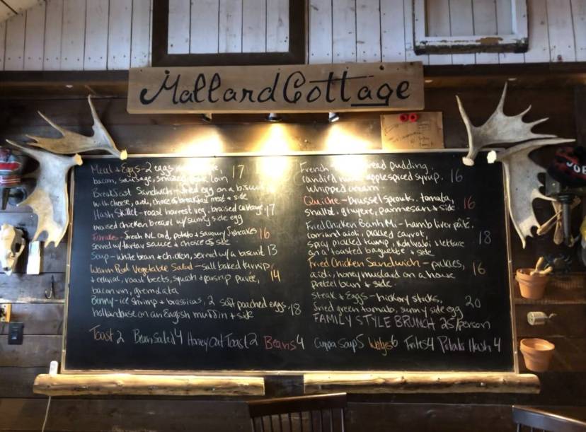 Menu at Mallard Cottage restaurant, St. John's