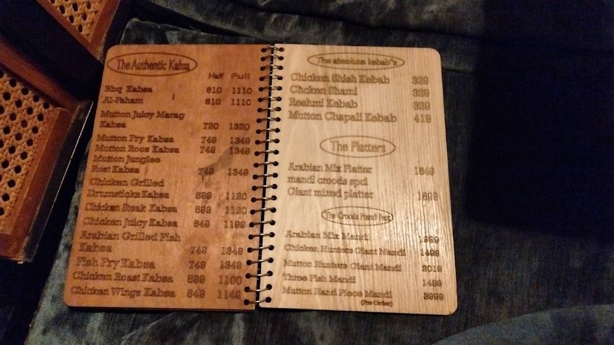 Menu at Mandi croods Vijayawada, Vijayawada