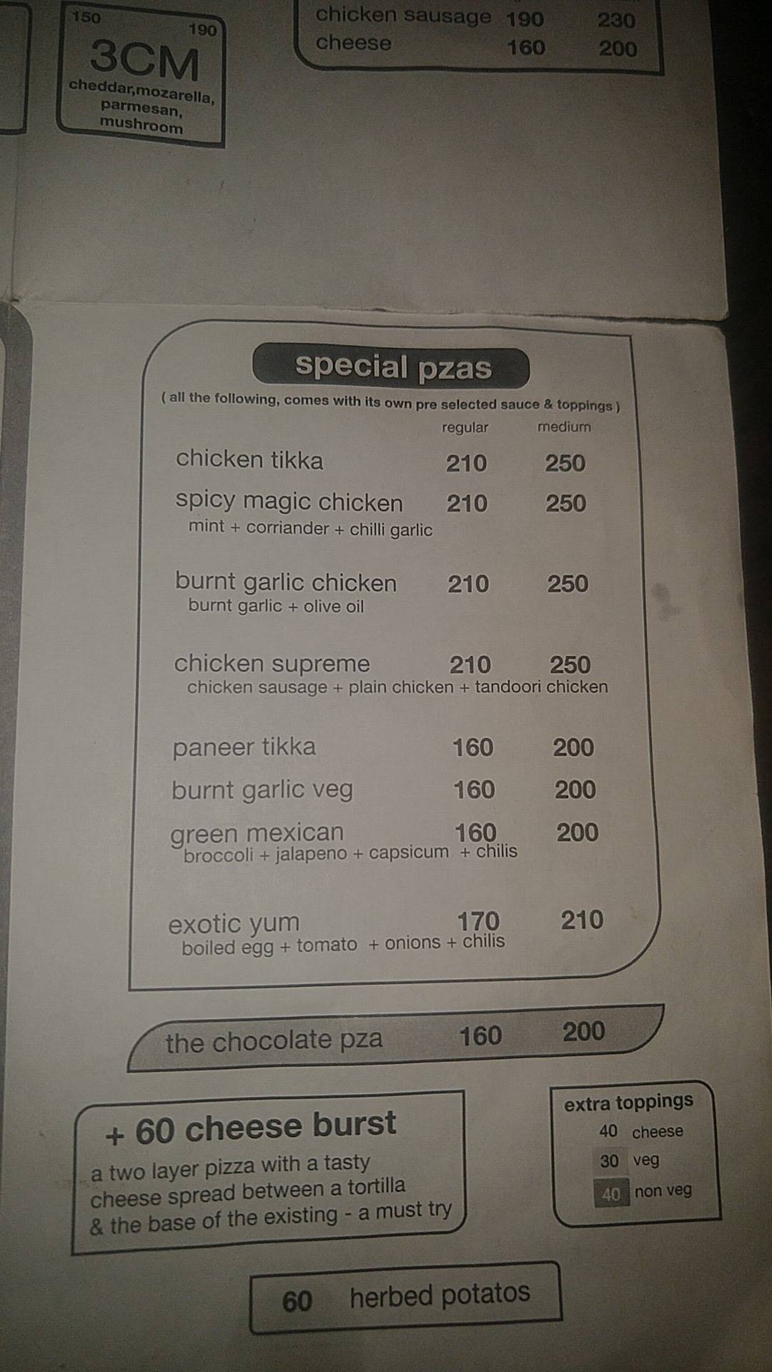 Menu at Hadiqa, Manipal, Smrithi Bhavan