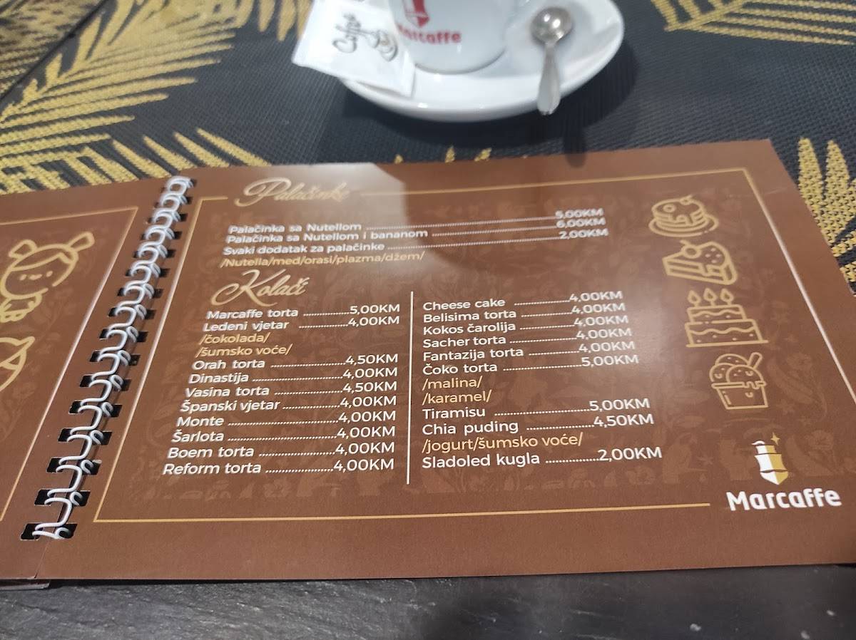 Carta del restaurante Marcaffe d.o.o., Travnik