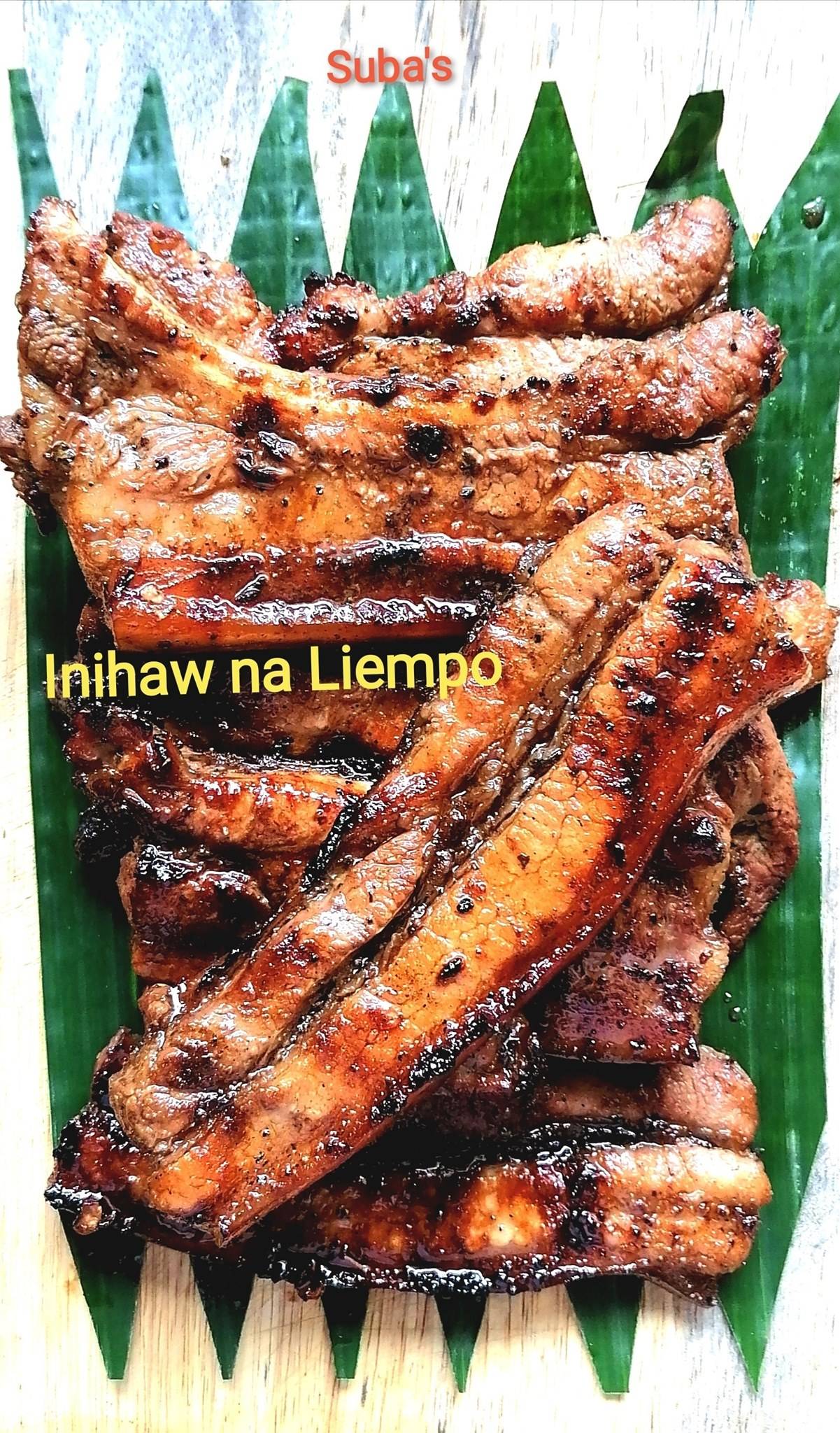 Menu at Suba's restaurant, Marikina