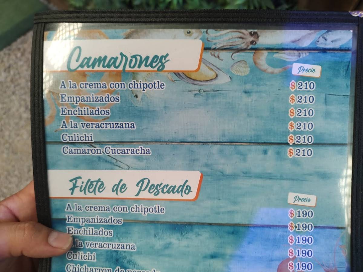 Menu at Mariscos El Cata restaurant, Tijuana