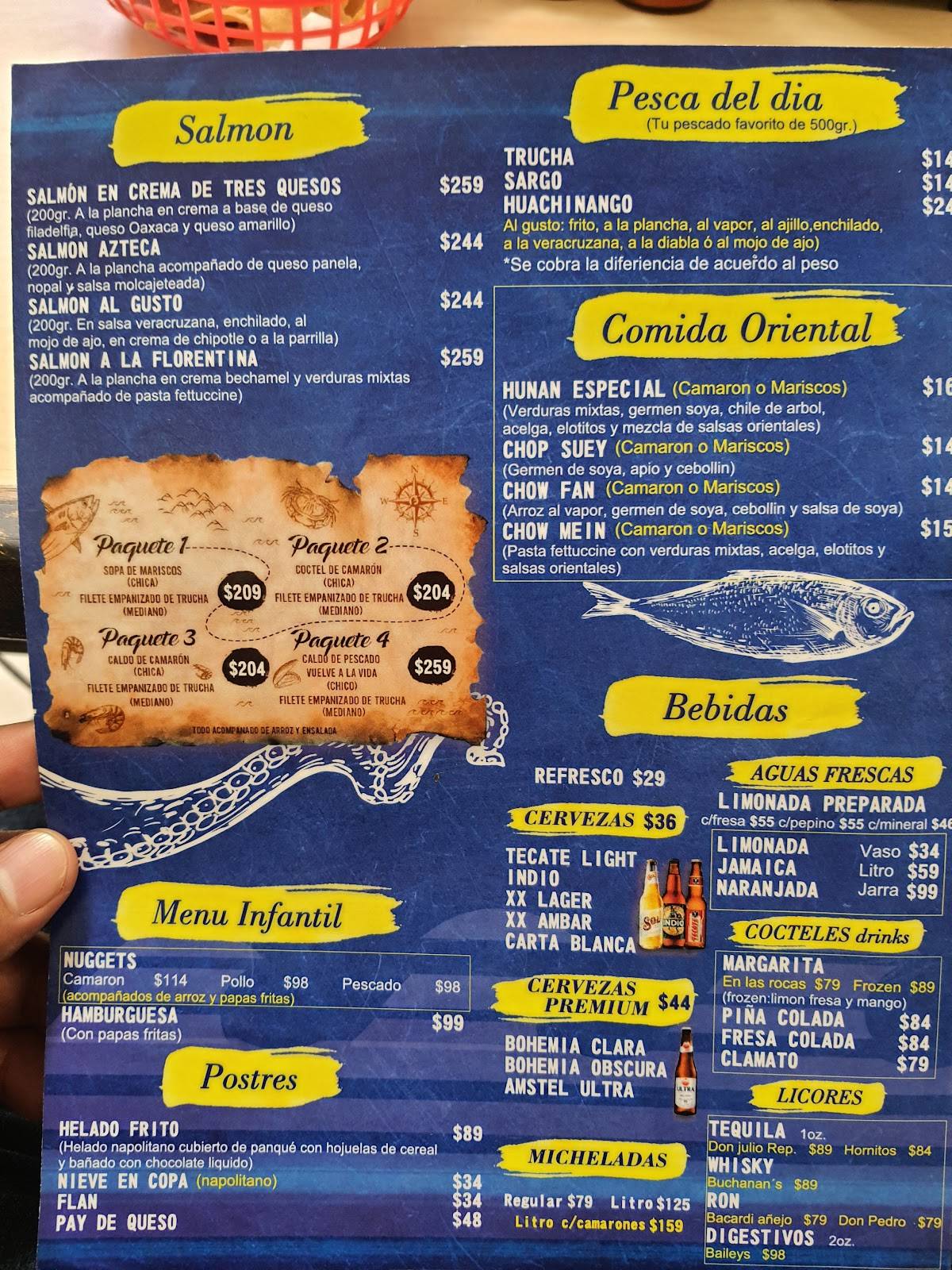 Carta del restaurante El Pulpo, Reynosa, Blvd. Morelos 1460