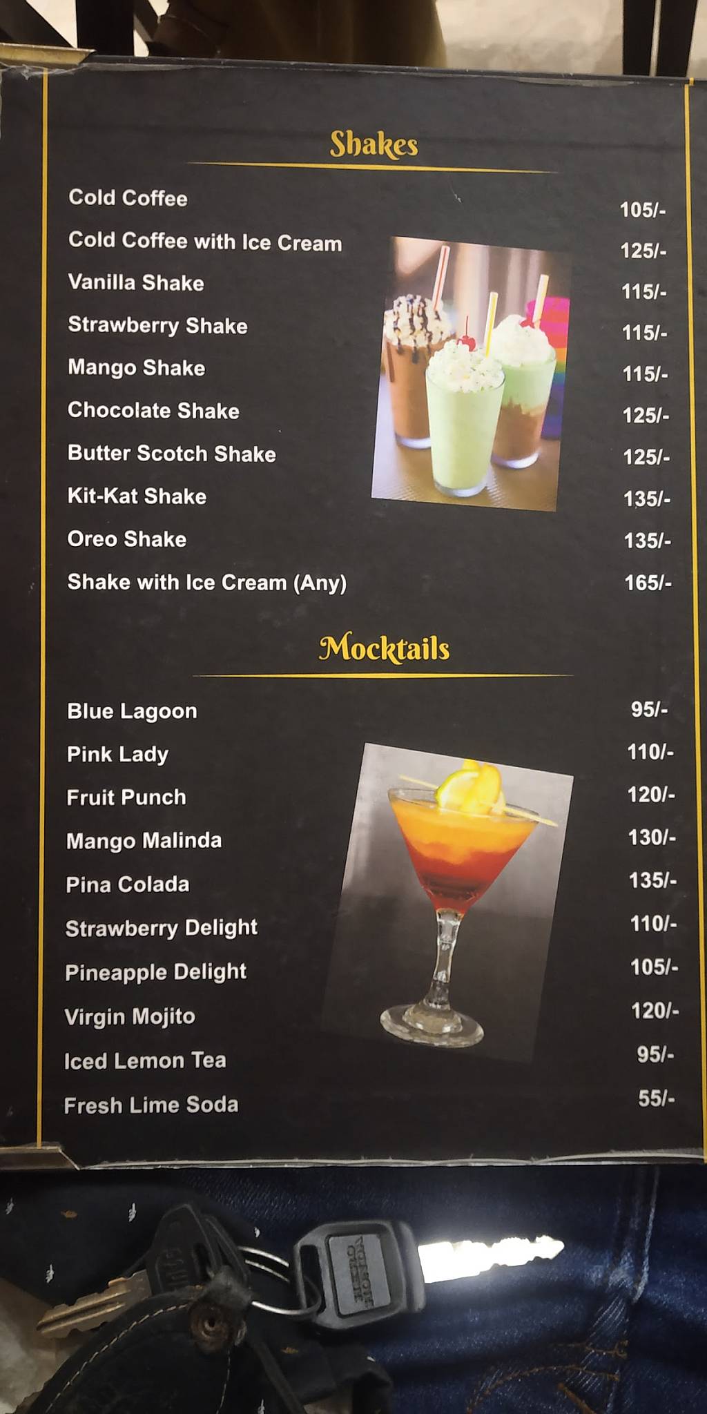 Menu at Zaika Indian lounge, Mau