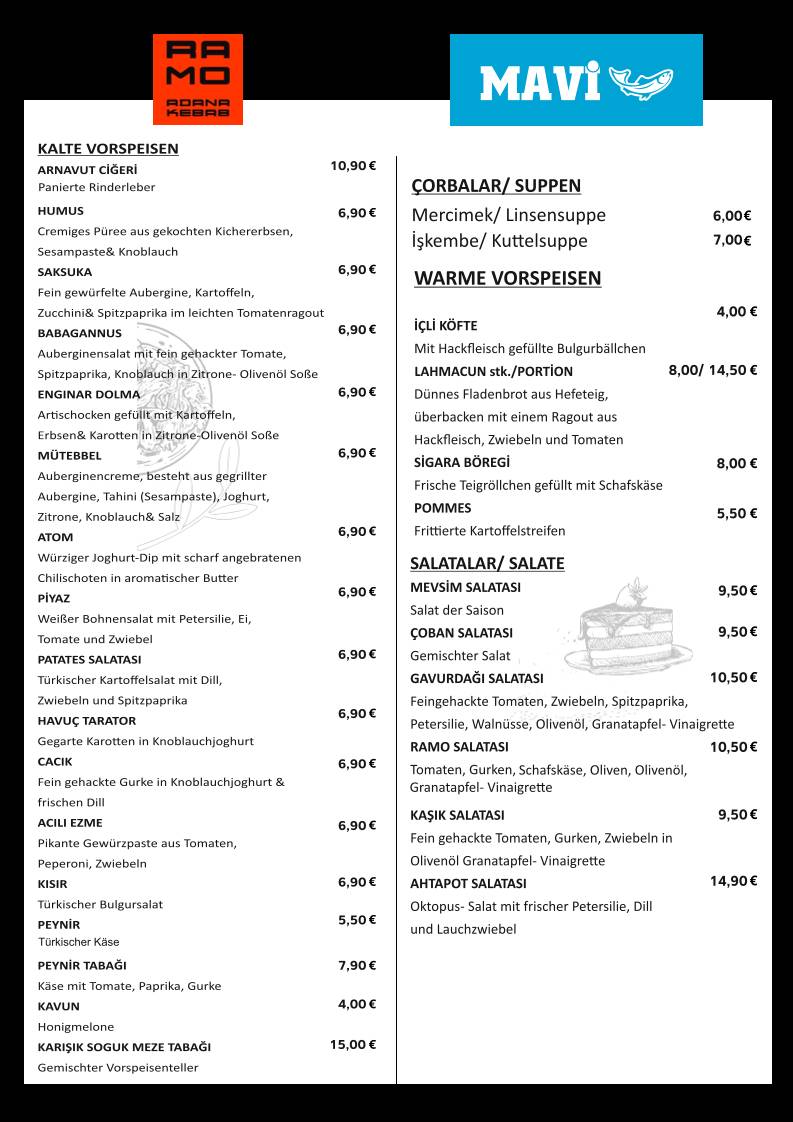 Speisekarte von Mavi Balik restaurant, München