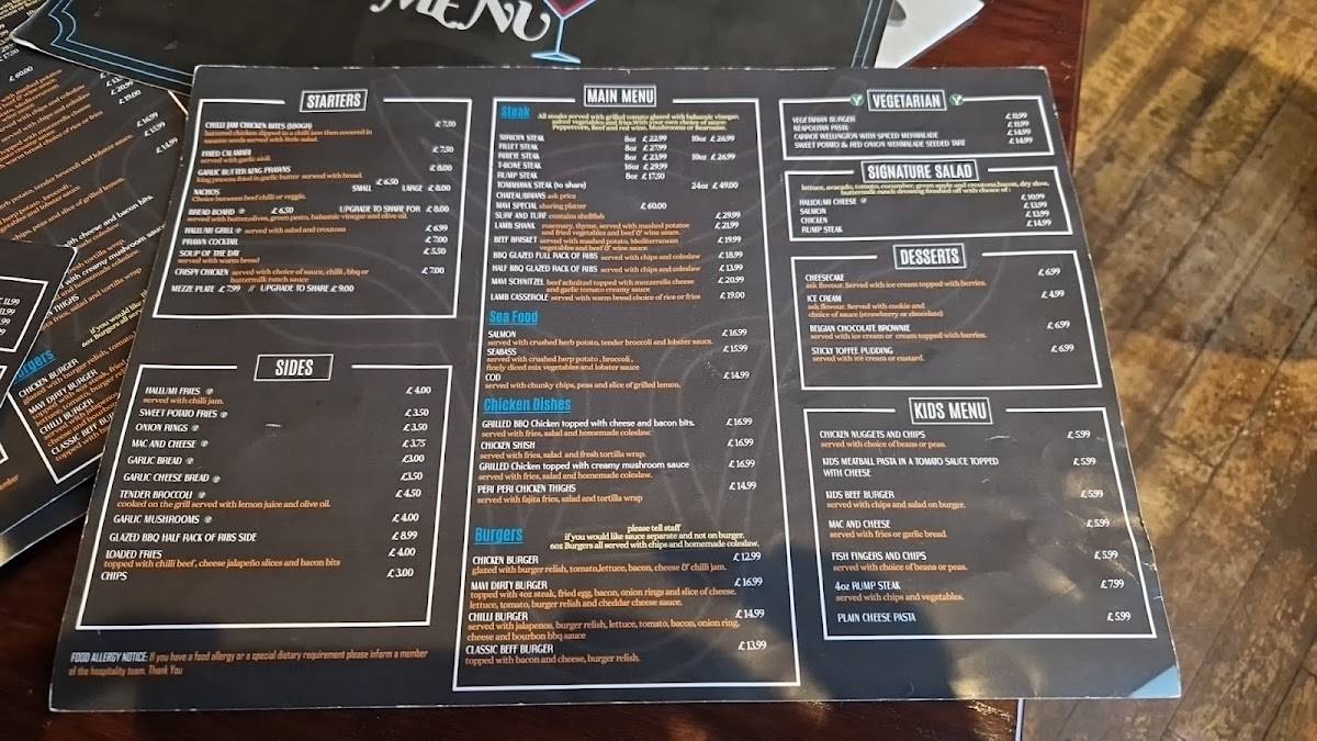 Menu at Mavi Restaurant, Leven