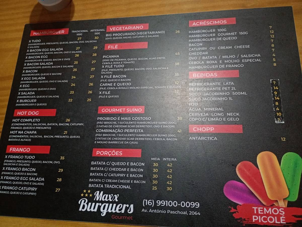 Menu em Maxx Burguers restaurante, Sertãozinho