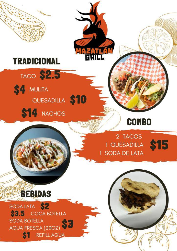 Menu at Mazatlan Grill restaurant, Payson