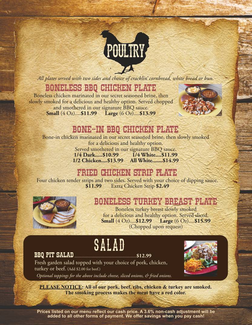 Menu at McGhin's Southern Pit Bar-B-Que, Griffin
