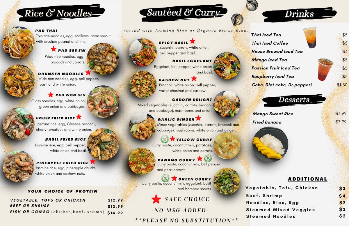Menu at JoyThai Kitchen restaurant, McKinney, 260 N Coit Rd #110