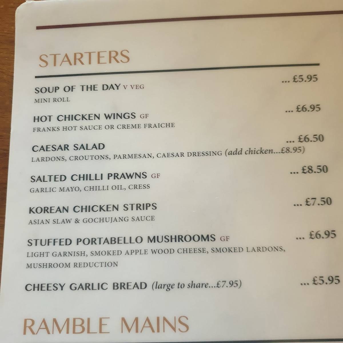 Menu at McLarnons Ramble Inn pub & bar, Antrim