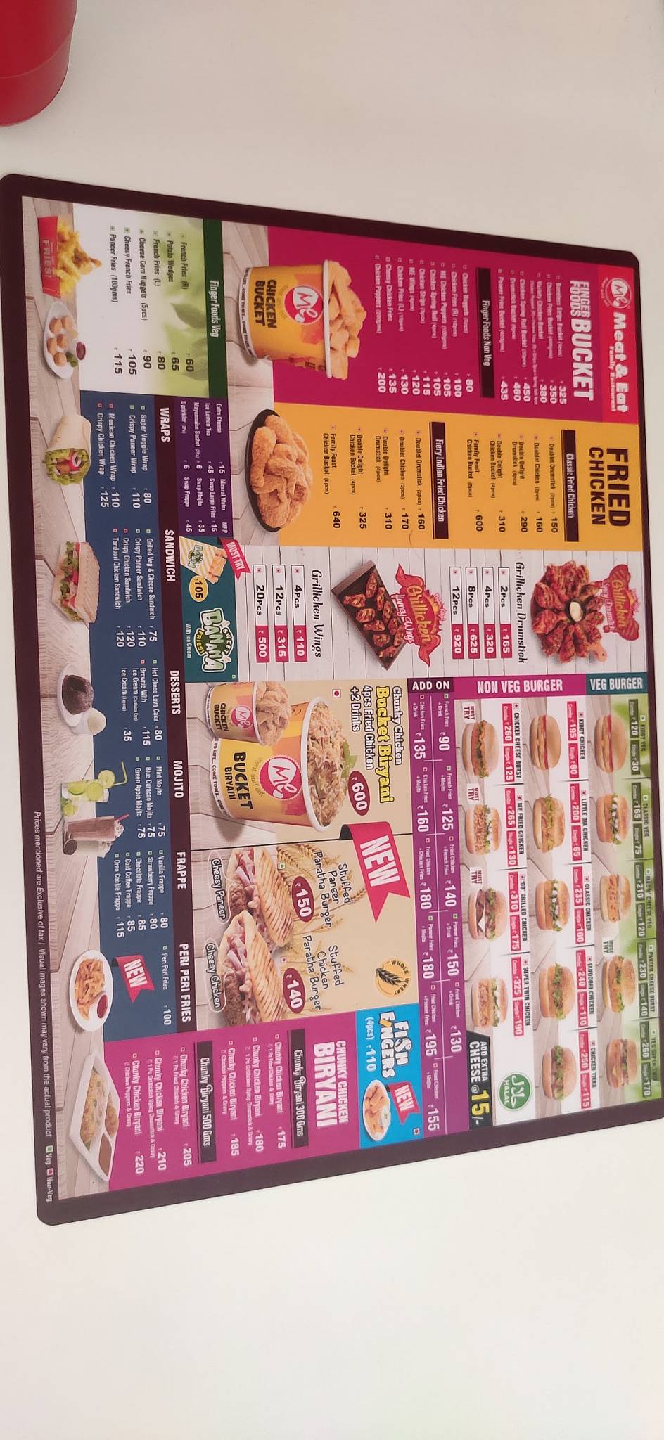 Menu at Meat and Eat, Harohalli