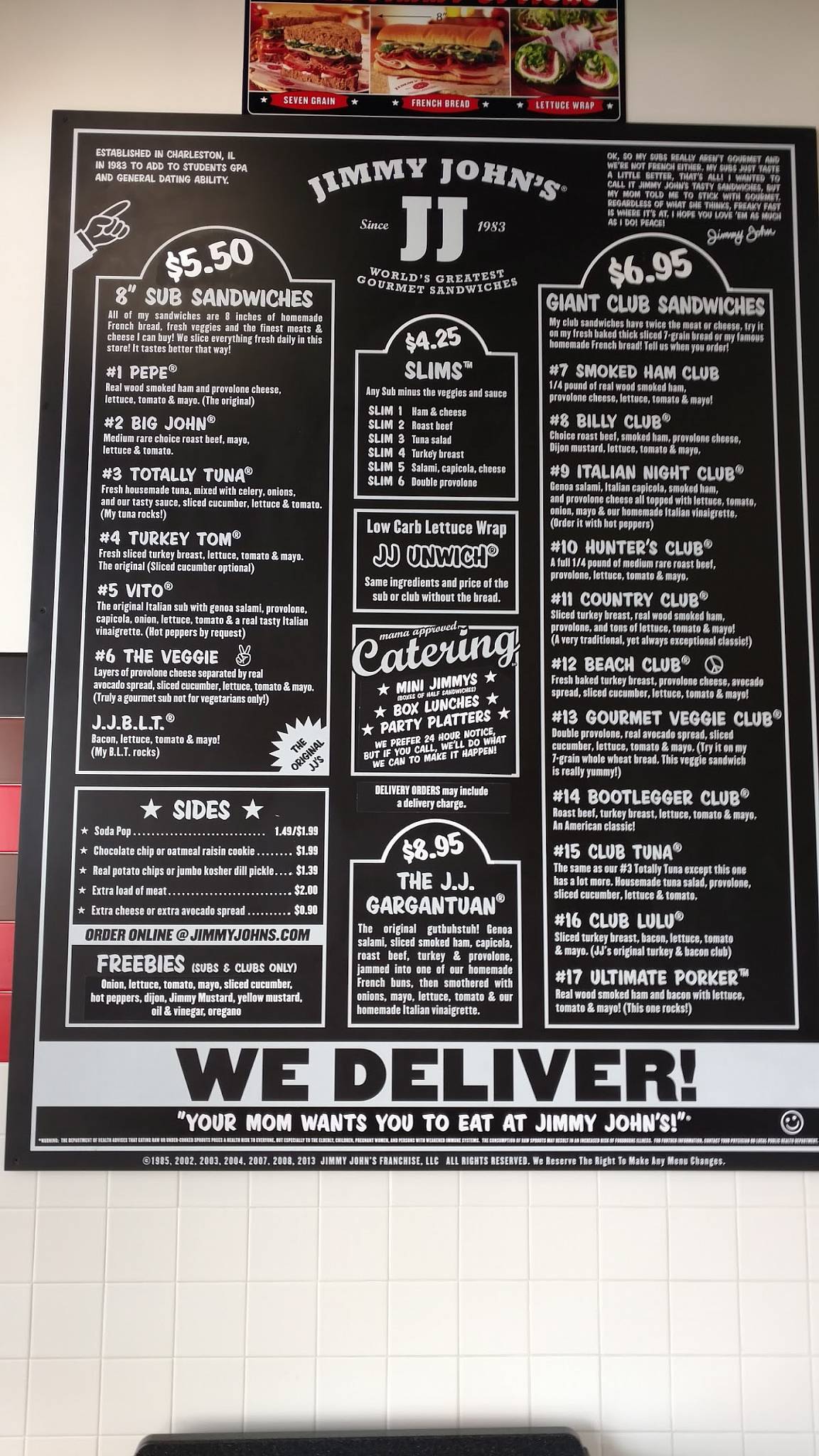 Menu At Jimmy John S Fast Food St Louis Telegraph Rd