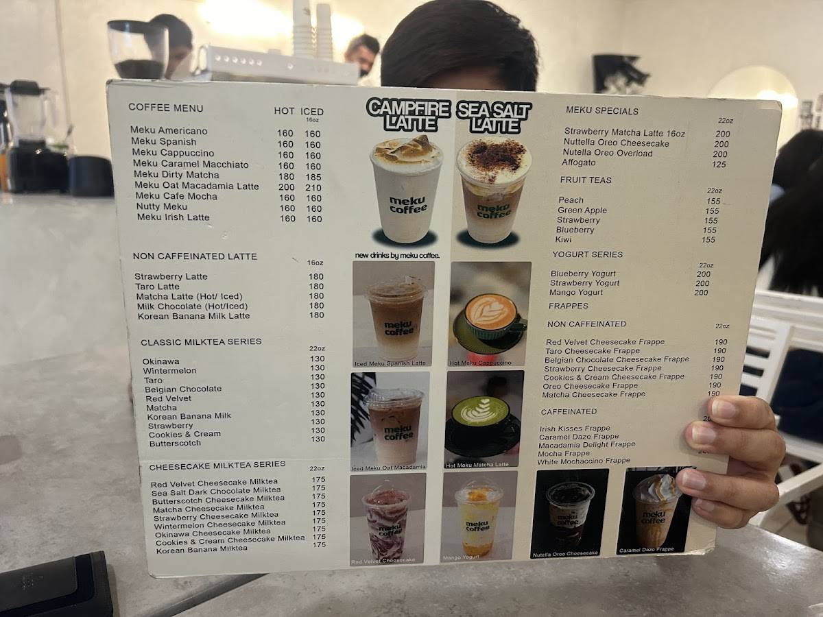 Carta de Meku coffee, Ciudad de Iligan