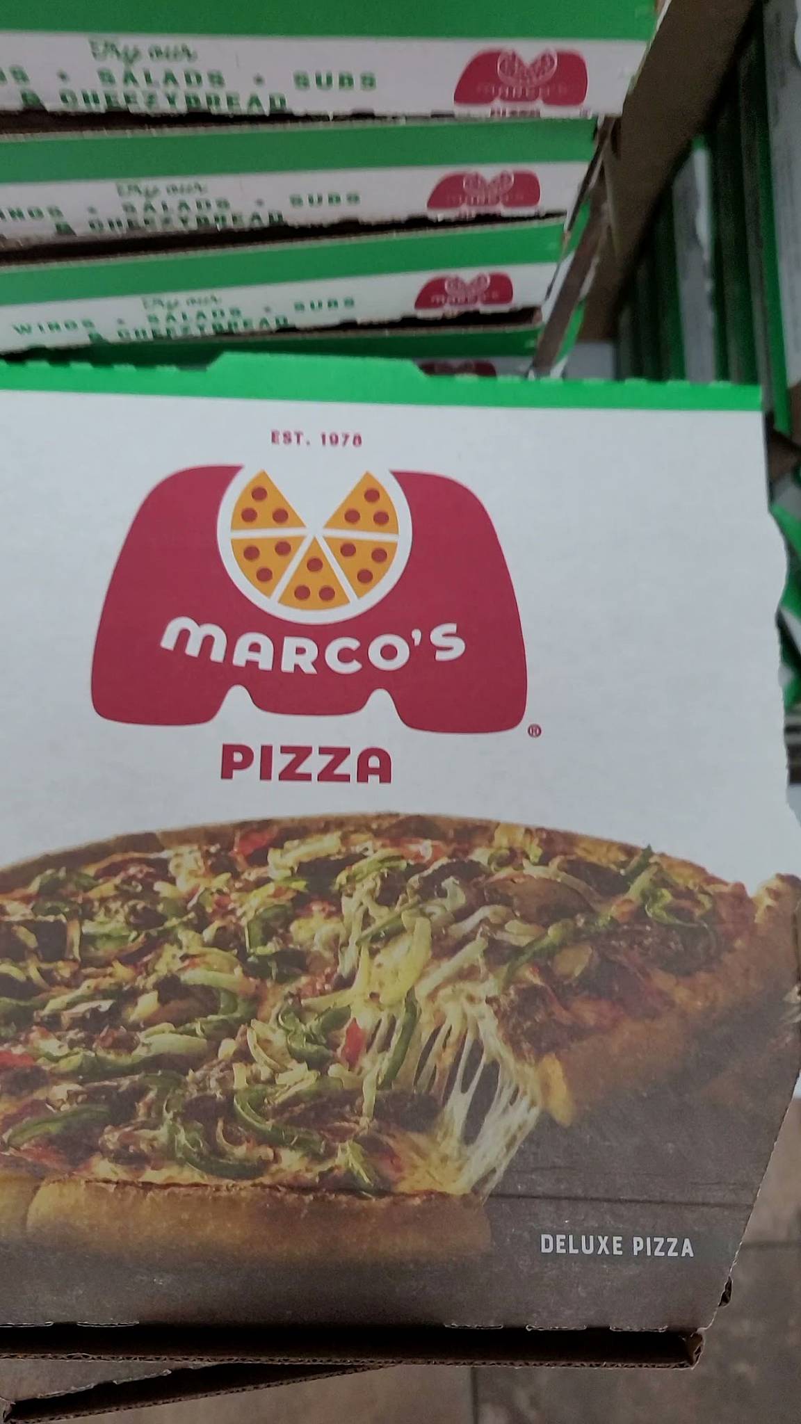 Menu at Marco's Pizza pizzeria, Melbourne, S Babcock St
