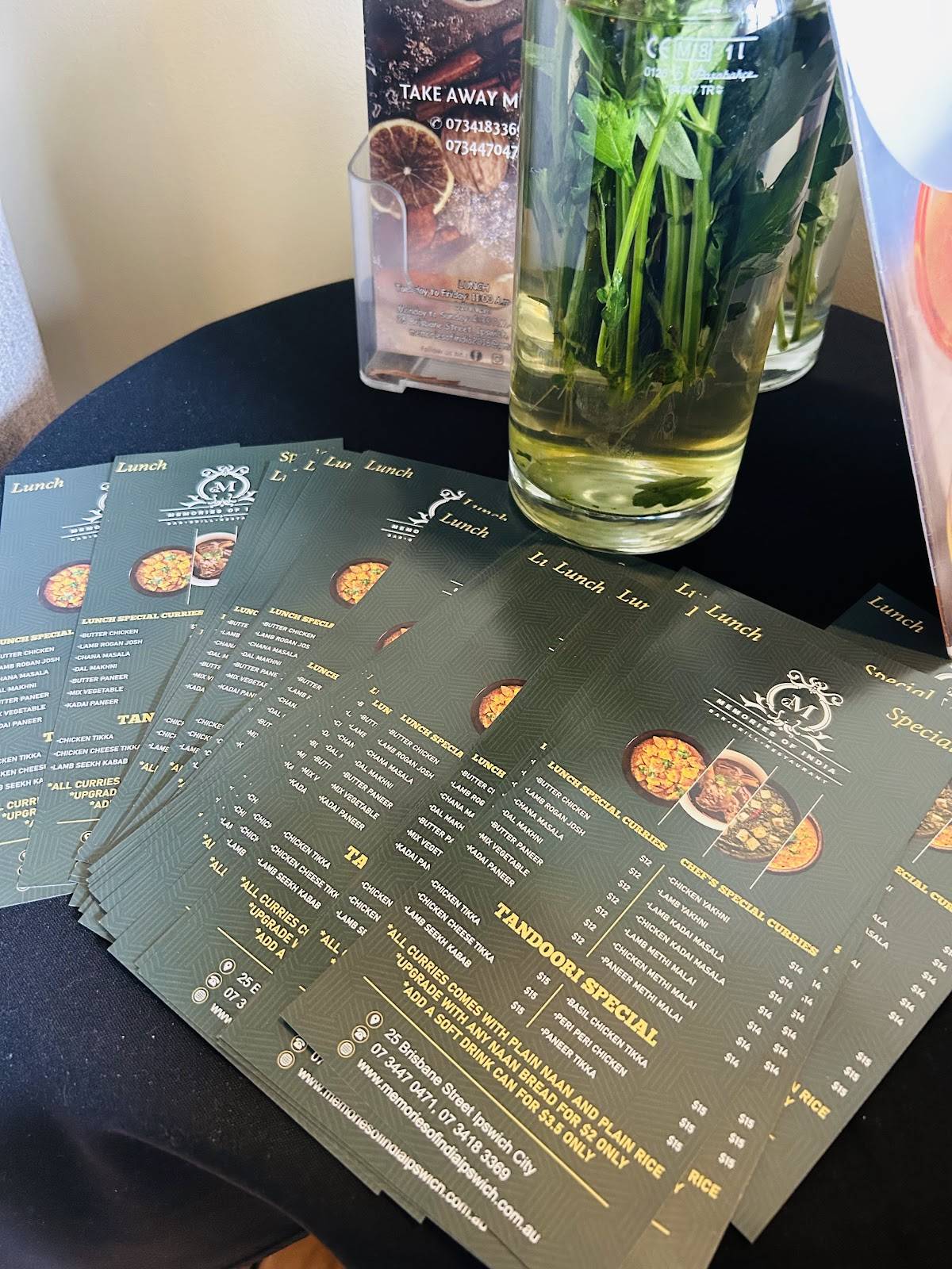 Menu at Memories of India restaurant, Ipswich