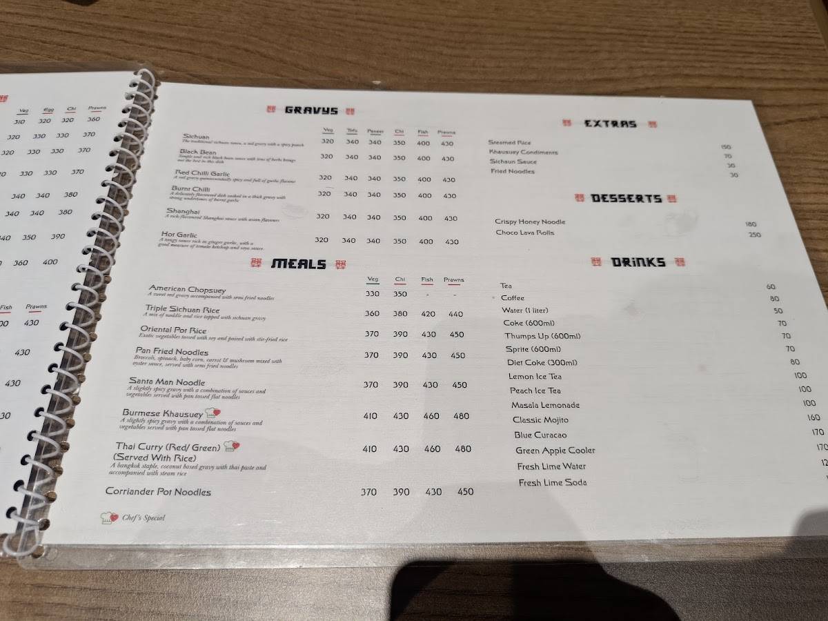 Menu at Meraki, Navi Mumbai, full-stop mall 313