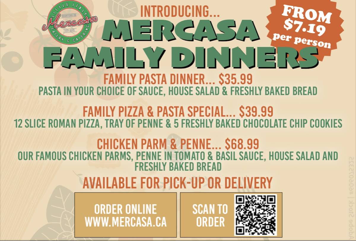 Menu at Mercasa Little Italy Eatery & Catering restaurant, Brantford ...