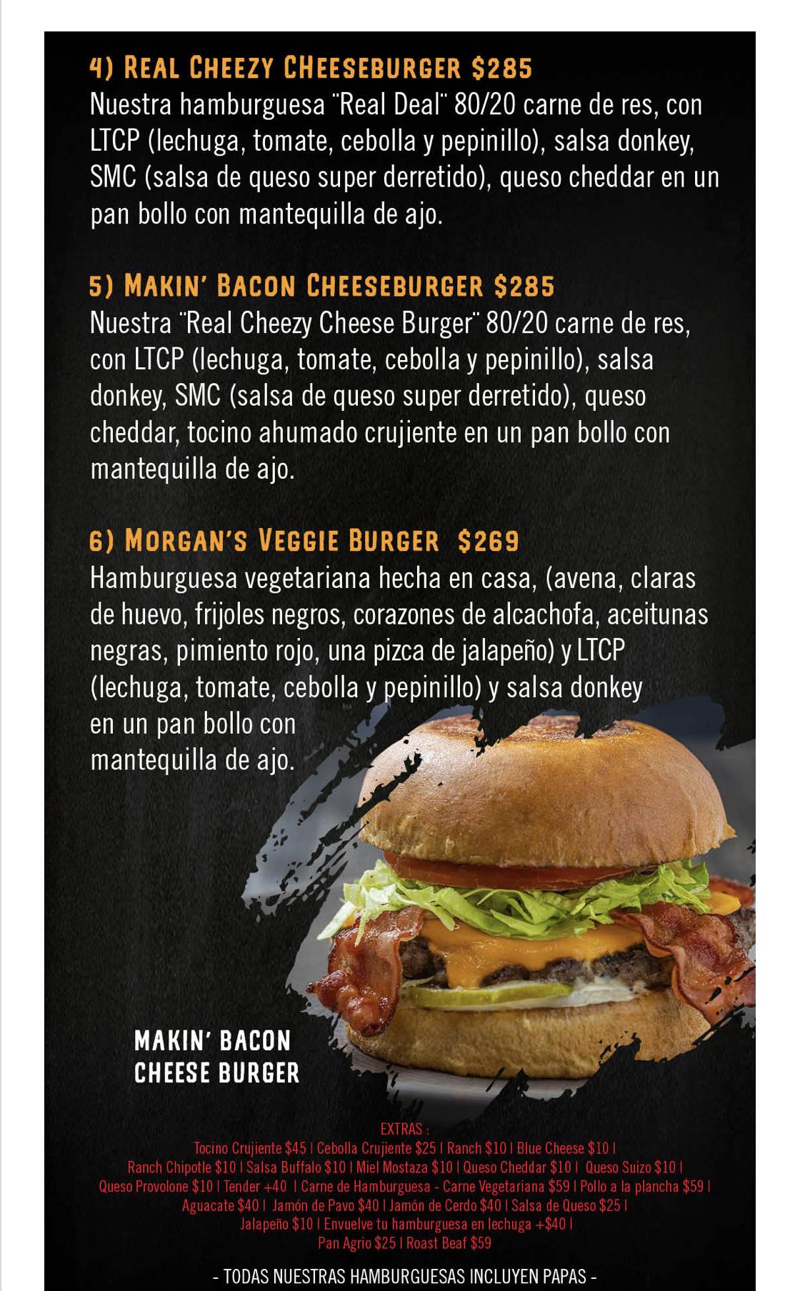 Carta del restaurante Guy’s Burger Joint, Merida