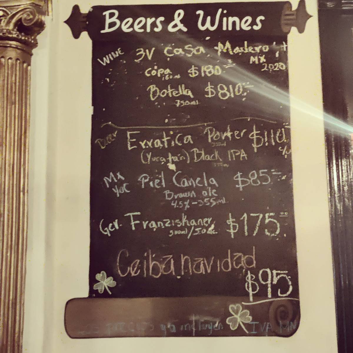 Menu at Hennessys Irish Pub, Merida