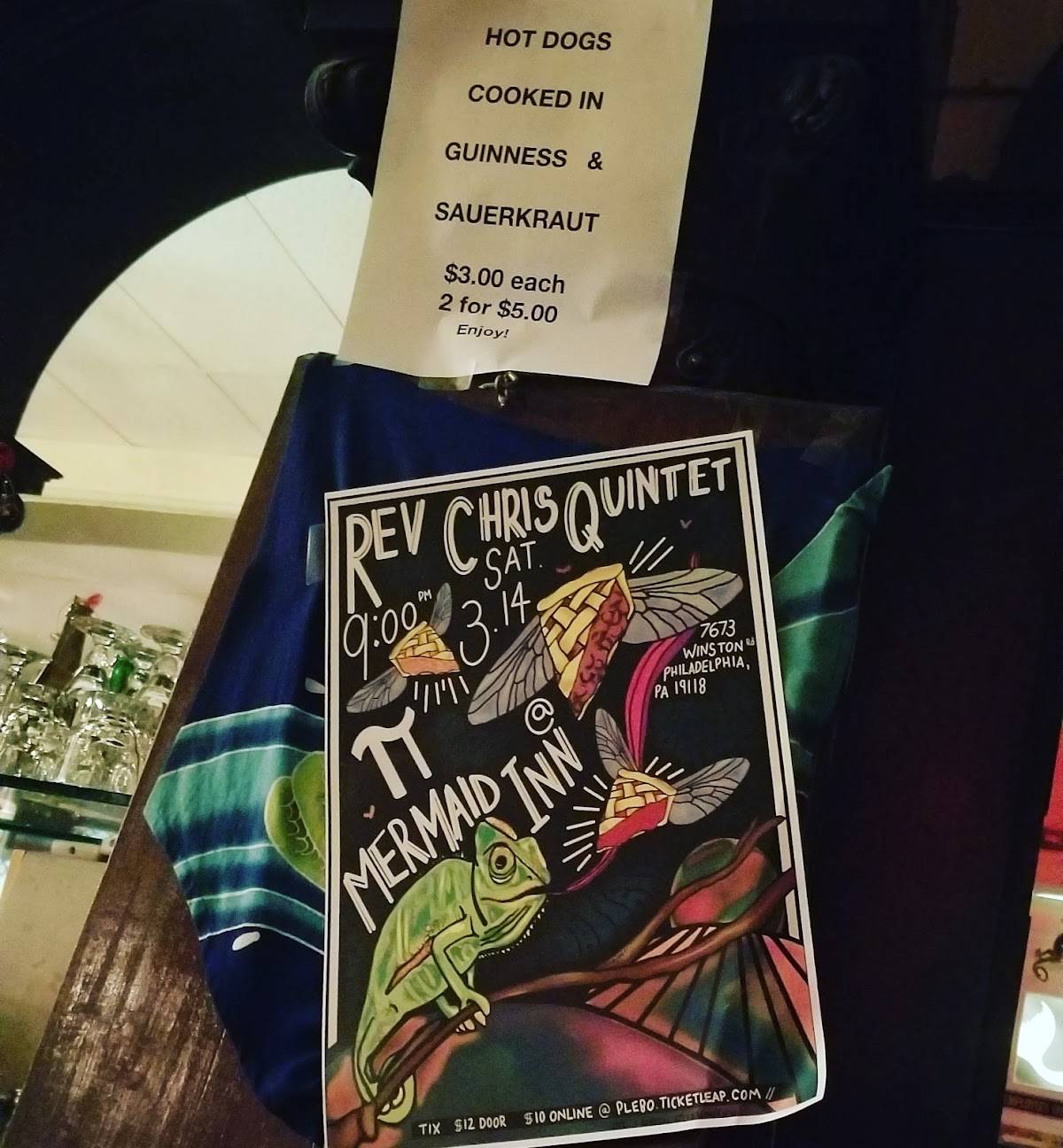 Menu at Mermaid Inn pub & bar, Philadelphia, Germantown Ave