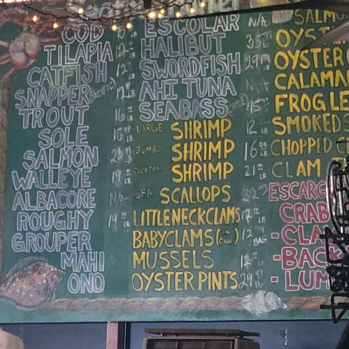 Menu at Seafood Market & Restaurant, Mesa, E Baseline Rd