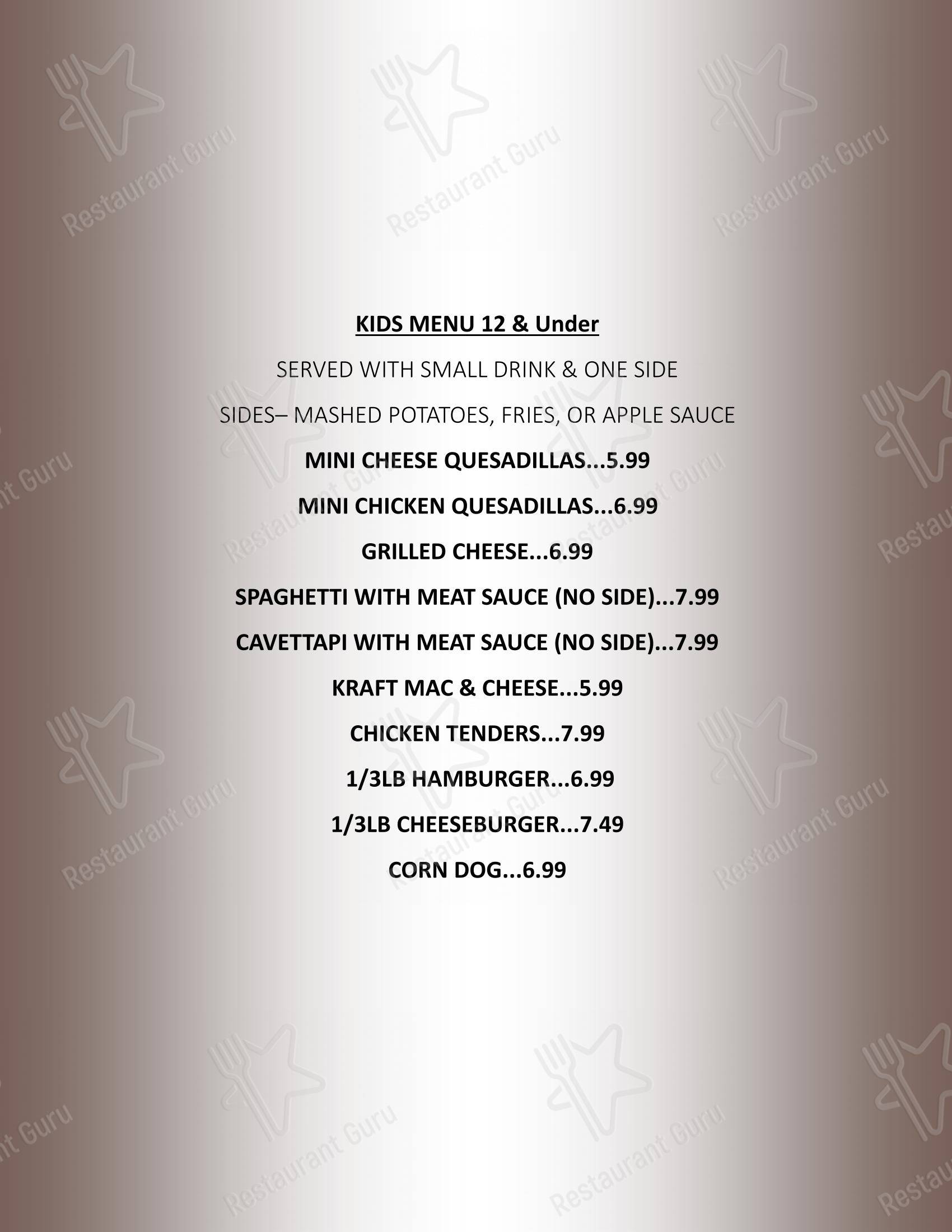 Menu at Metro Grill & Bar, Joliet