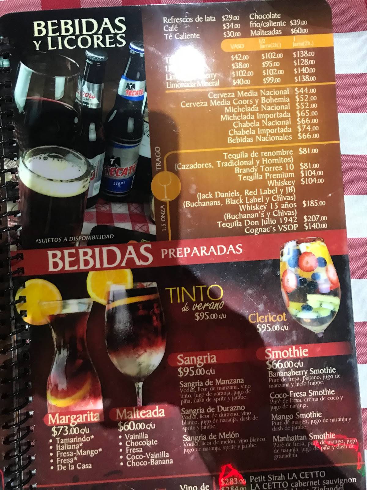 Carta del restaurante Ravizza Ristorante, Mexicali, Calz. Cetys 1800