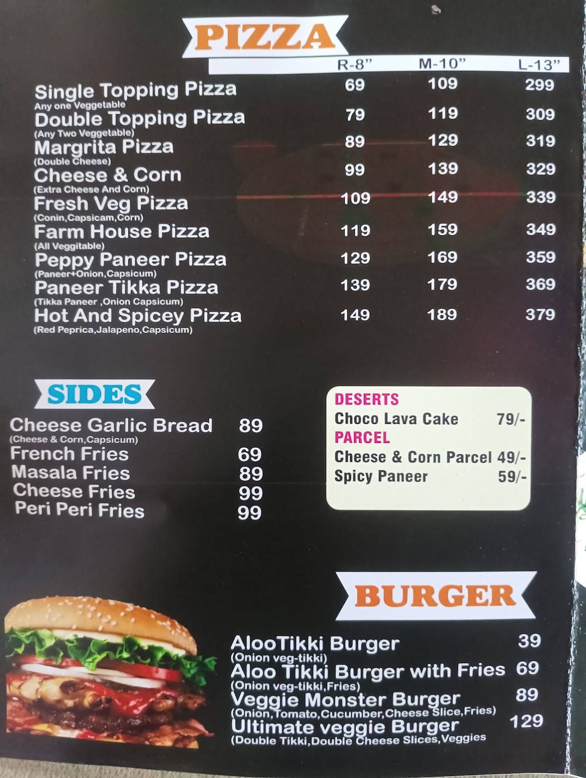 Menu at Mid town cafe and bakery second branch, Paonta Sahib