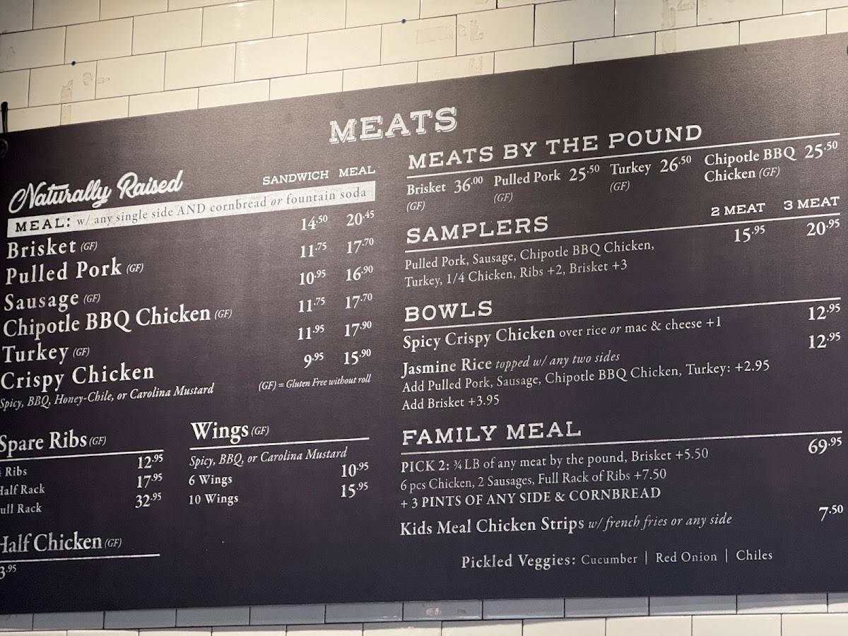 Menu at Mighty Quinn's Barbeque, Clifton