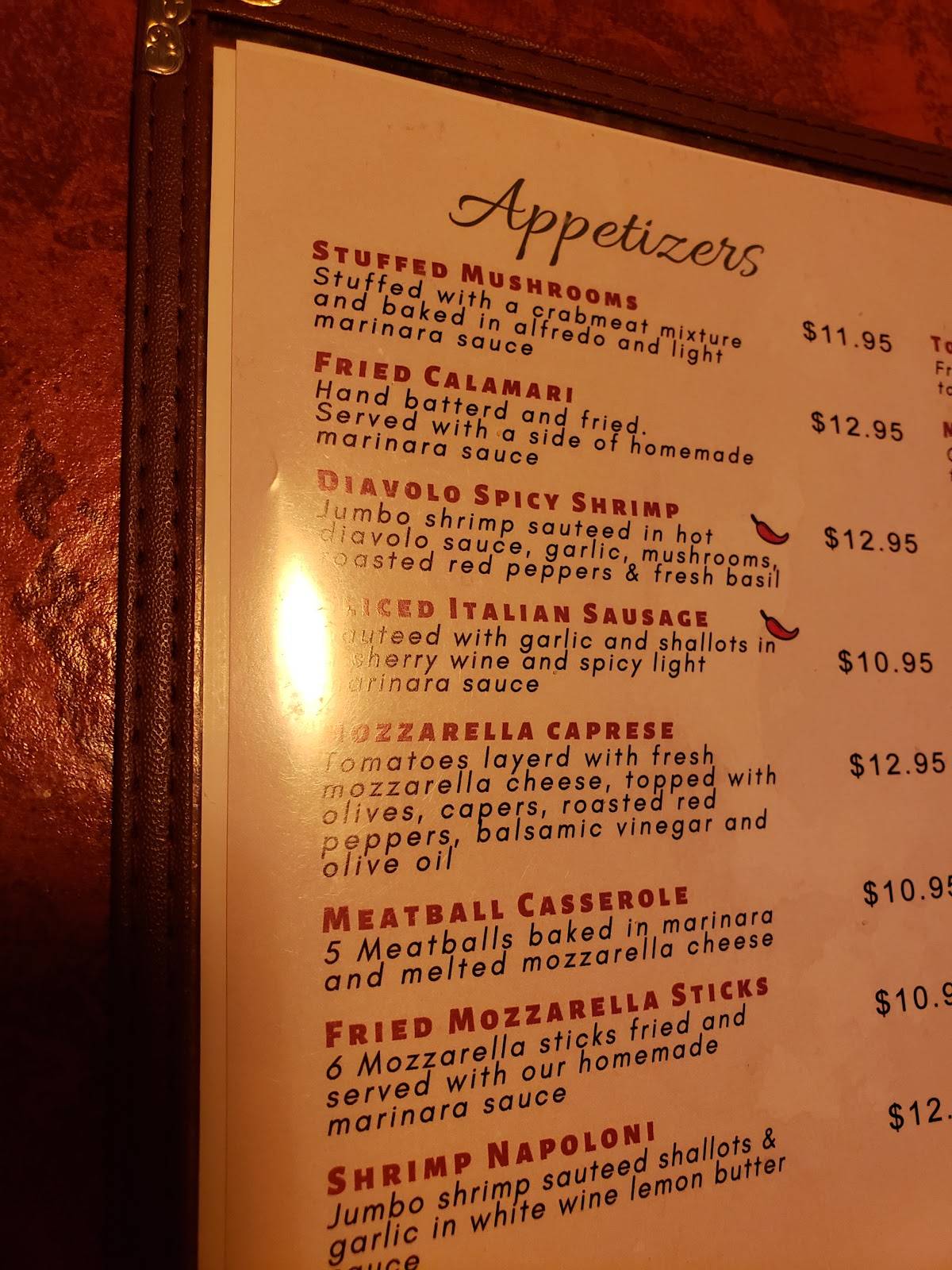 Menu at Milano's Italian Restaurant, Lawton