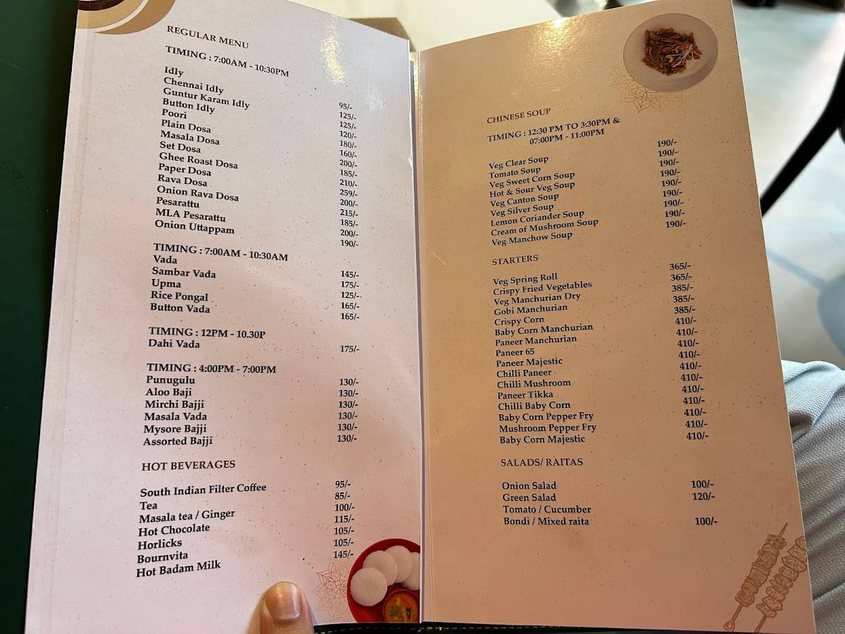 Menu at Minerva coffee shop, Hyderabad, 2-686 49/D