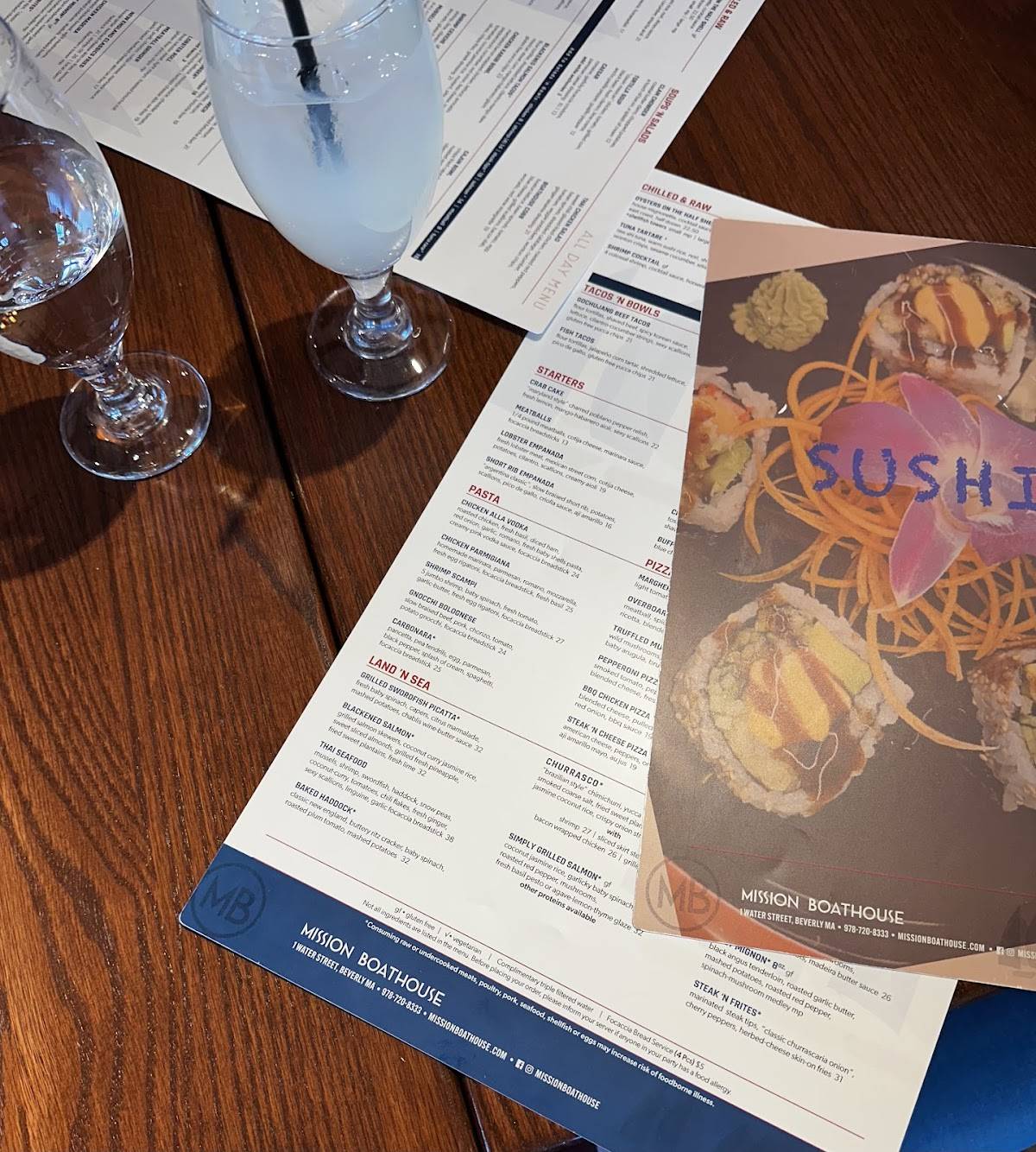 Menu at Mission Boathouse - Beverly restaurant, Beverly