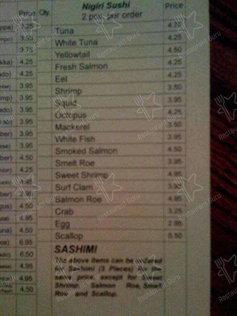 Menu at Miyako Japanese Restaurant, Nashville, Thoroughbred Ln