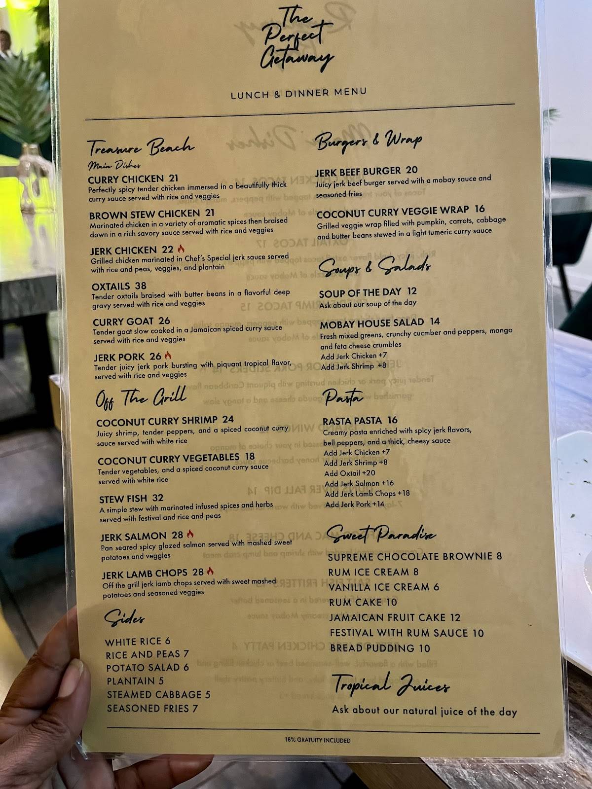Menu at Mobay Spice Atlanta pub & bar, Atlanta, N Druid Hills Rd suite #220