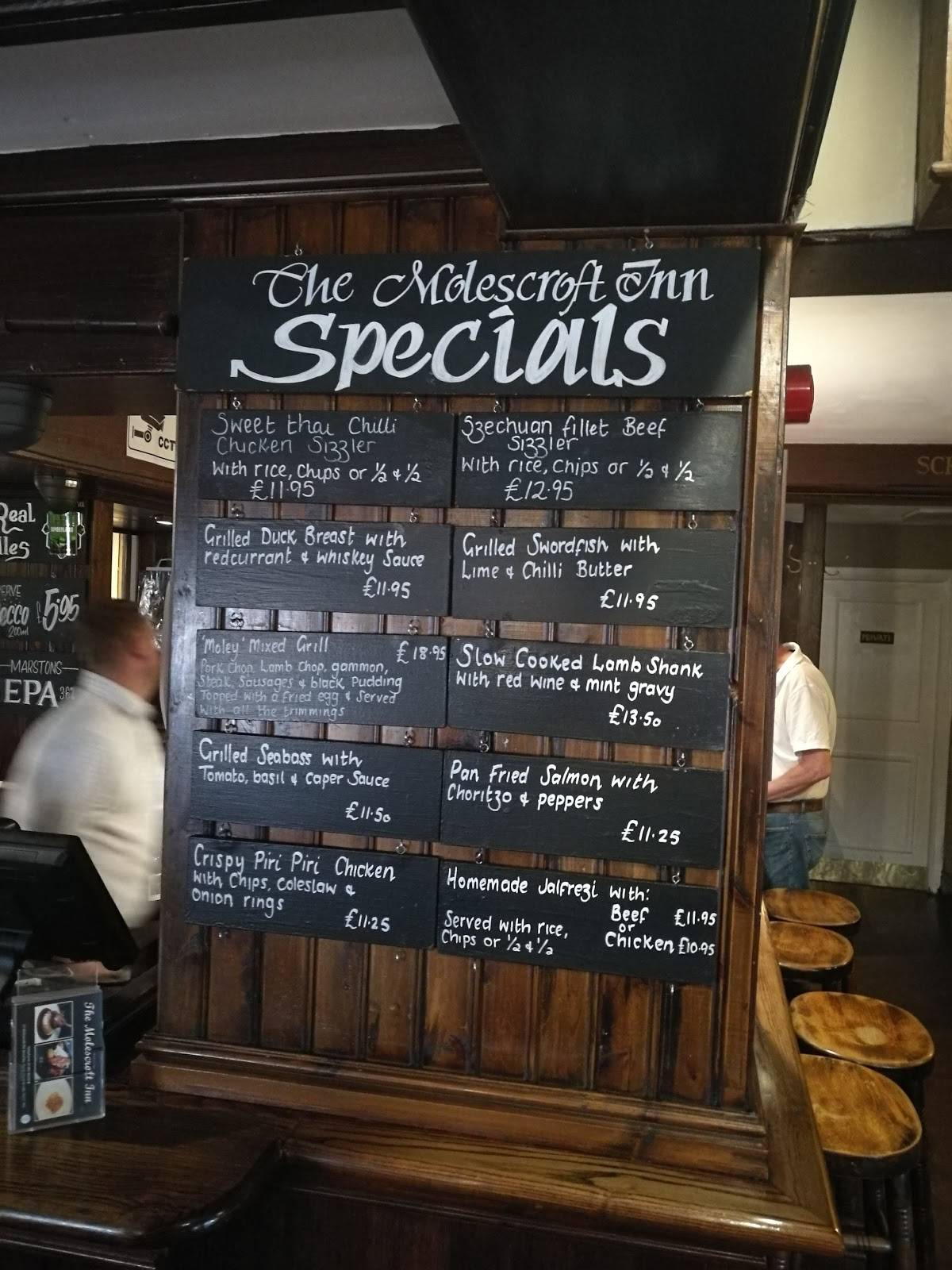 Menu at Molescroft Inn pub & bar, Beverley, 75 Molescroft Rd
